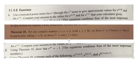 Solved Use A Truncated Power Series For E Z Through The Z 5