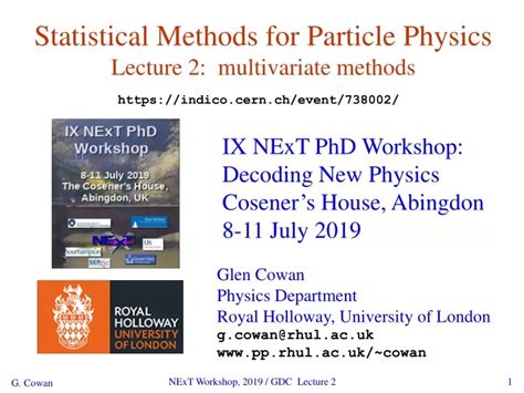 ppt advanced statistical methods in particle physics powerpoint presentation id 9503426