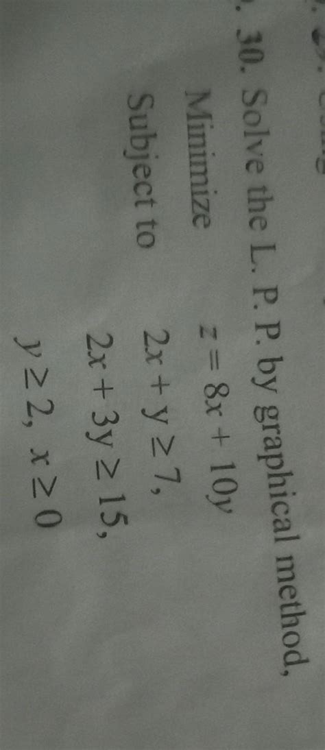 30 Solve The L P P By Graphical Method Filo
