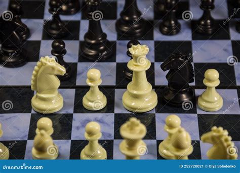 Chess Pieces On Chessboard Stock Image Image Of Competition