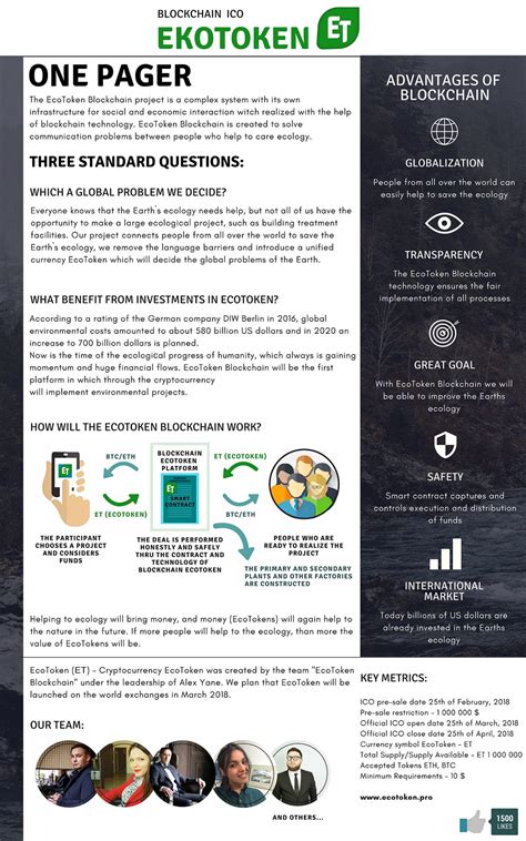Trending Stories Published On One Pager Blockchain Ecotoken Ico Medium
