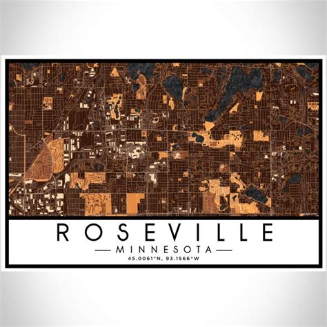 Roseville Minnesota Map Print In Ember — Jace Maps