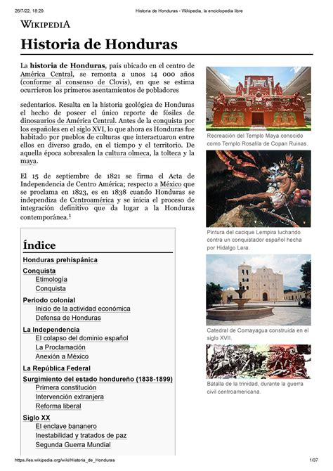 Historia De Honduras Wikipedia La Enciclopedia Libre Recreación