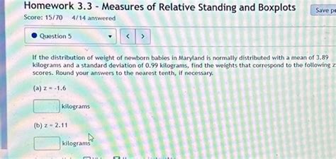 Homework 3 3 Measures Of Relative Standing And