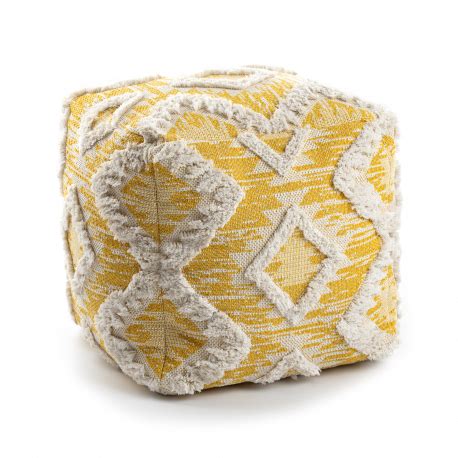 Pufa KWADRAT puf 50 x 50 x 50 cm Boho romby 22312 podnóżek do