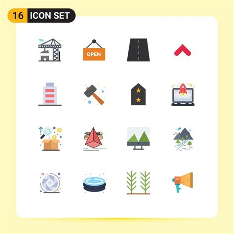 User Interface Pack Of 16 Basic Flat Colors Of Interface Sign