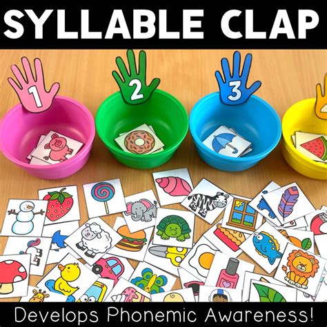 Syllable Clap Center Counting Syllables Phonemic Awareness Center My Teaching Pal