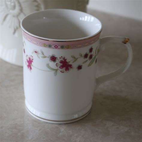 Grace Teaware Dining Grace Teaware Floral Tall Coffee Tea Mugs Pinkgreenwhite Set Of 4 New