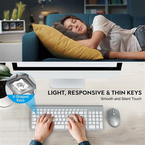 Wireless Keyboard And Mouse Combo WisFox Ultra Slim Compact Keyboard