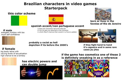 Brazilian Characters In Video Games Starterpack Rstarterpacks