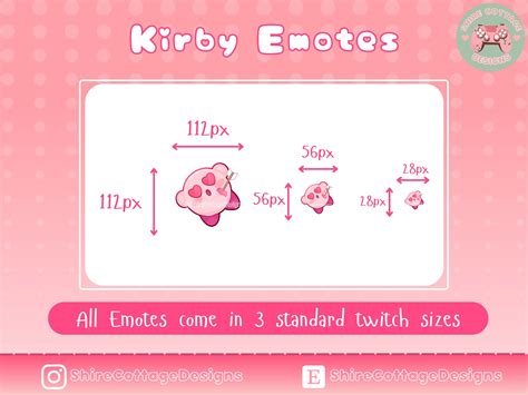 Kirby Emotes Pack 2 Kirby Stream Pack Kirby Twitch Etsy Australia