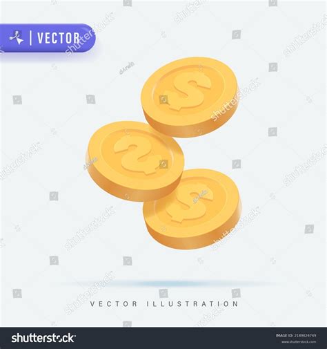 3d Realistic Coin Vector Illustration 3d Stock Vector Royalty Free