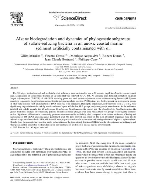 Pdf Isolation Of Alkane Degrading Bacteria From Deep Sea