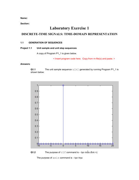 Discrete Time Signals Lab Exercise