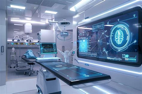 A Modern High Tech Medical Laboratory Featuring Ai Powered Diagnostic Tools And A Large Screen