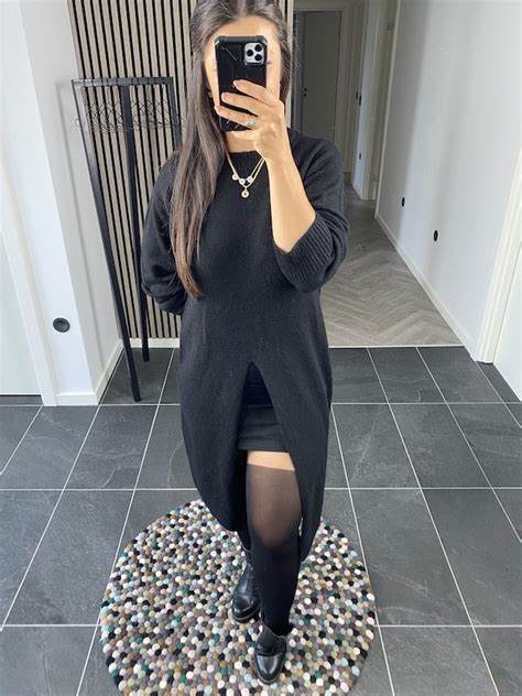 Vmphillis Ls O Neck Slit Dress Sort Gine