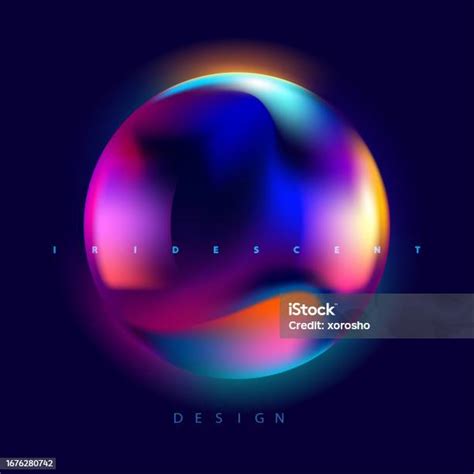 유체 3d 구 어두운 배경에 무지개 빛깔의 화려한 공 액체에 대한 스톡 벡터 아트 및 기타 이미지 액체 다중 색상 추상적인 Istock