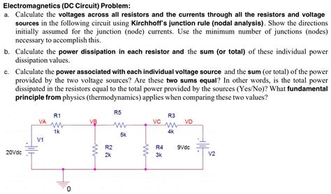Solved A Electromagnetics Dc Circuit Problem Calculate