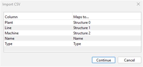 Importing CSV Structure Definitions