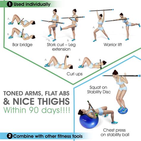 Yes4all Total Body Workout Weighted Bar Weighted Workout Bar Great