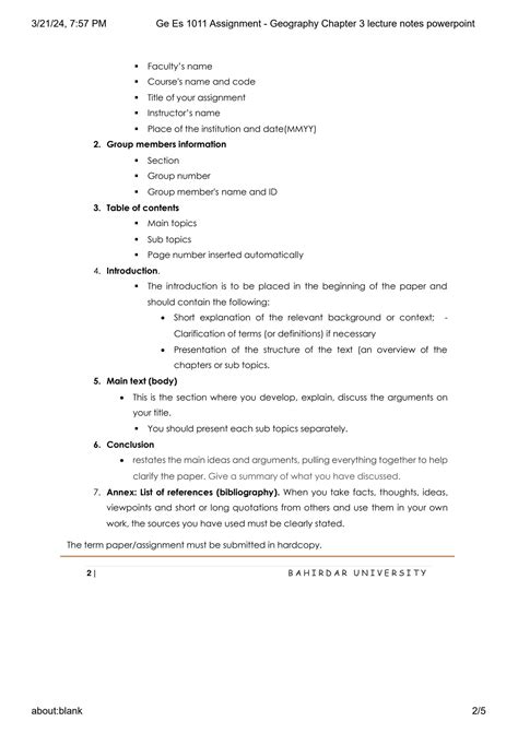 SOLUTION Ge Es 1011 Assignment Geography Chapter 3 Lecture Notes