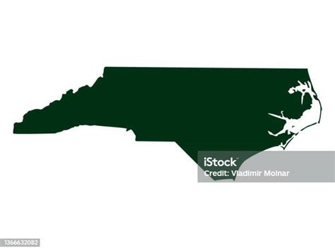North Carolina Us State Map Stock Illustration Download Image Now