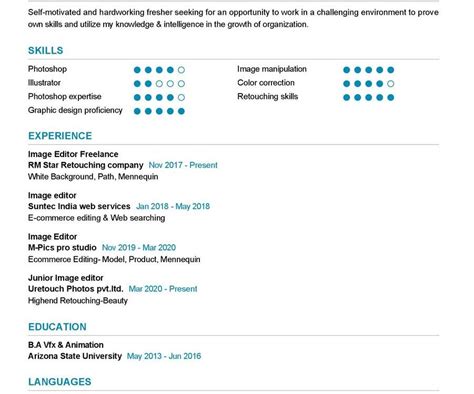 Image Editor Cv Example In 2025 Resumekraft