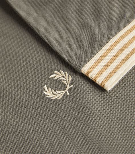 Mens Fred Perry Green Striped Cuff T Shirt Harrods Uk