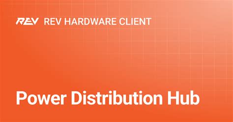 Power Distribution Hub Rev Robotics Documentation