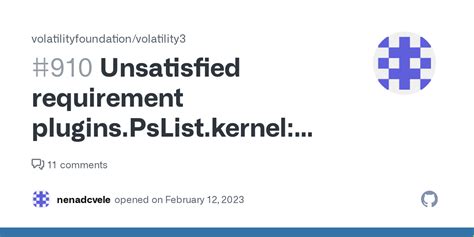 Unsatisfied Requirement Pluginspslistkernel Windows Kernel · Issue