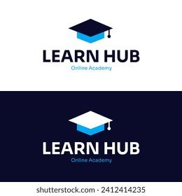 Learn Hub Online Academy Logo Vector Stock Vector Royalty Free