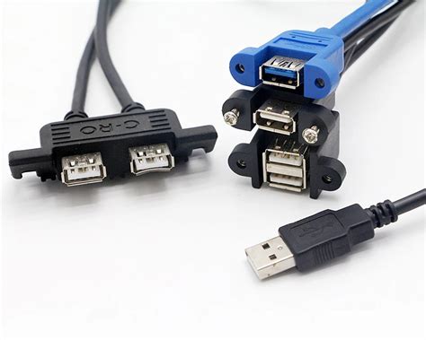 Custom Screw Locking Micro Mini Usb A B C Panel Mount Female To Male Usb 2 0 3 0 Extension Cable