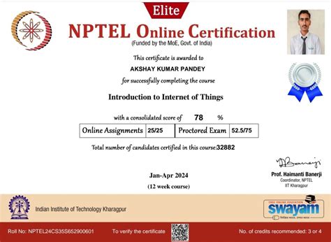 Iot Nptel Certification Internetofthings Akshay Pandey