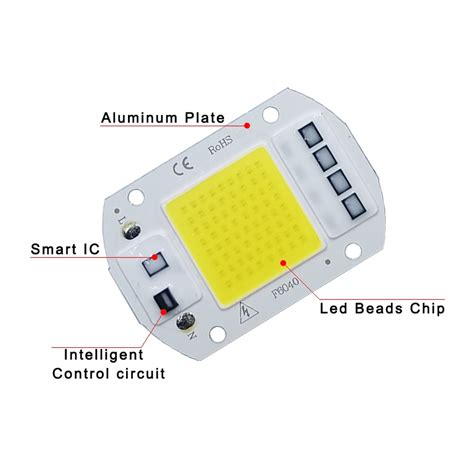 Led Cob Lamp Bead 10w 20w 30w 50w Ac 220v 240v Ip65 Smart Ic No Need