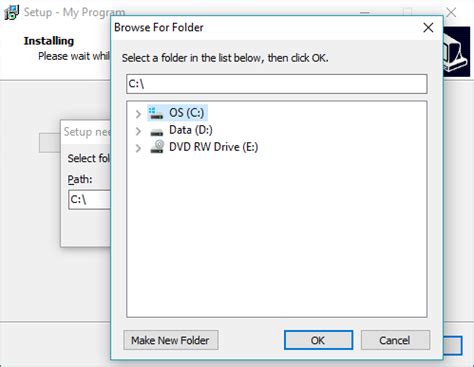Installation Inno Setup Opening Directory Browse Dialog From