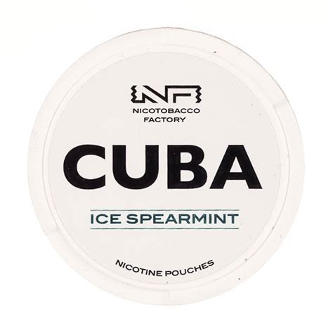 Ice Spearmint Cuba White Nicotine Pouches 100 Tobacco Free Vape