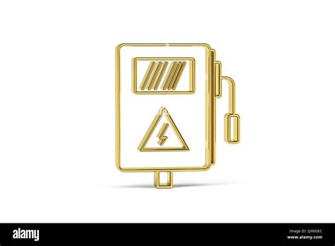 Golden 3d Electrical Switchboard Icon Isolated On White Background 3d