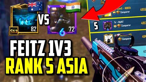 Feitz 1v3 Rank 5 Asia Fpp Leaderboard Conqueror For The Win Pubg