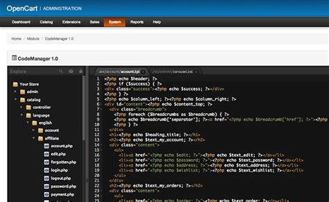 CodeManager Web Based IDE Framework For OpenCart ISenseLabs