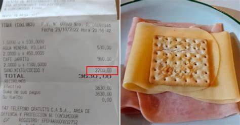 Pidió Una Galletita De Agua Con Jamón Y Queso Compartió El Precio En
