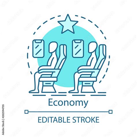 Economy Class Concept Icon Airplane Cabin Idea Thin Line Illustration
