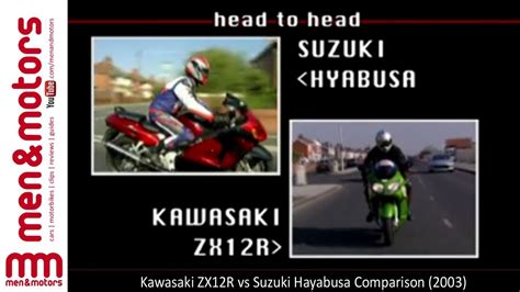 Kawasaki Zx12r Vs Suzuki Hayabusa Comparison 2003 Youtube