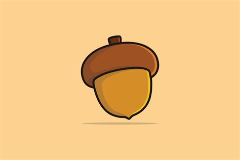 Acorn Nut And Food Vector Illustration Food Object Icon Concept Oak