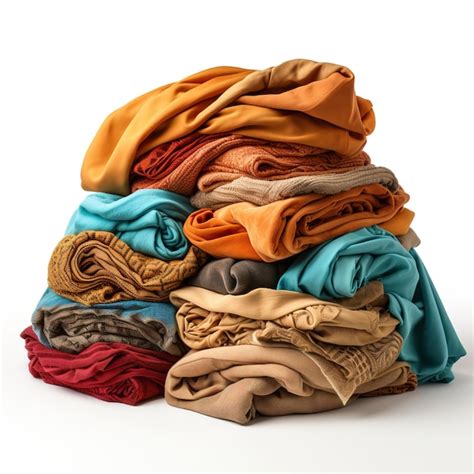 Premium AI Image Neat Stack Of Folded Clothes White Solated