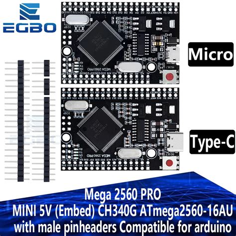 Mega 2560 Pro Mini 5V Incorporar CH340G ATmega2560 16AU Pinheaders