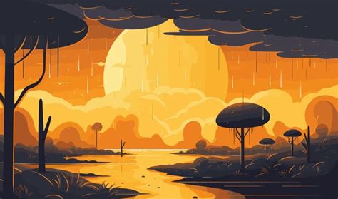 Premium Vector Monsoon Season Vector Flat Minimalistic Isolated