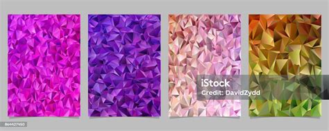 Geometrical Tiled Triangle Mosaic Page Template Set Vector Flyer Background Graphic Designs