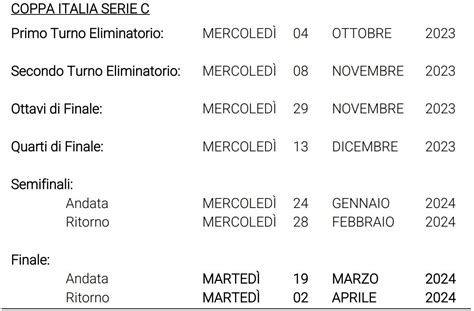 Serie C 2023 24 Ecco Le Nuove Date Aggiornate Tra Campionato E Coppa