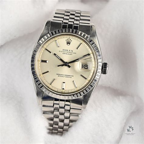 Rolex Datejust 36 Silver Dial Model Ref 1603 1974 Engine Turn