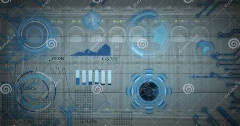 Image Of Scopes Scanning And Data Processing On Computer Elements In